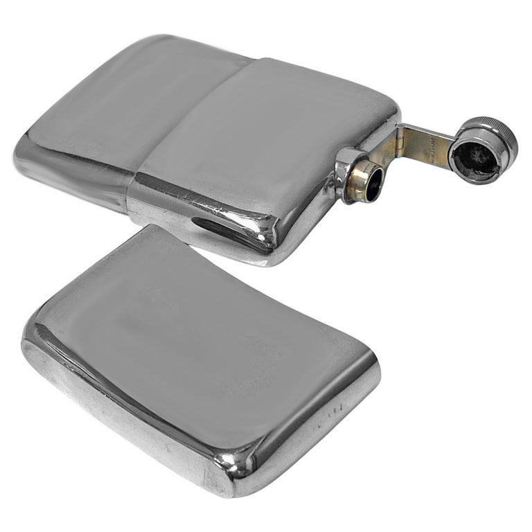 Antique Sterling Silver Flask Birmingham 1919 William Neal at 1stDibs