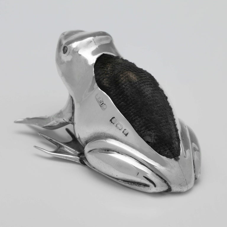 Antique Sterling Silver Frog Pincushion, Sydney and Co., Birmingham ...