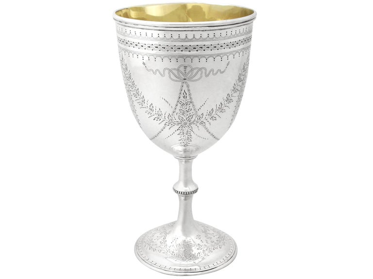 Antique Sterling Silver Goblet For Sale at 1stDibs
