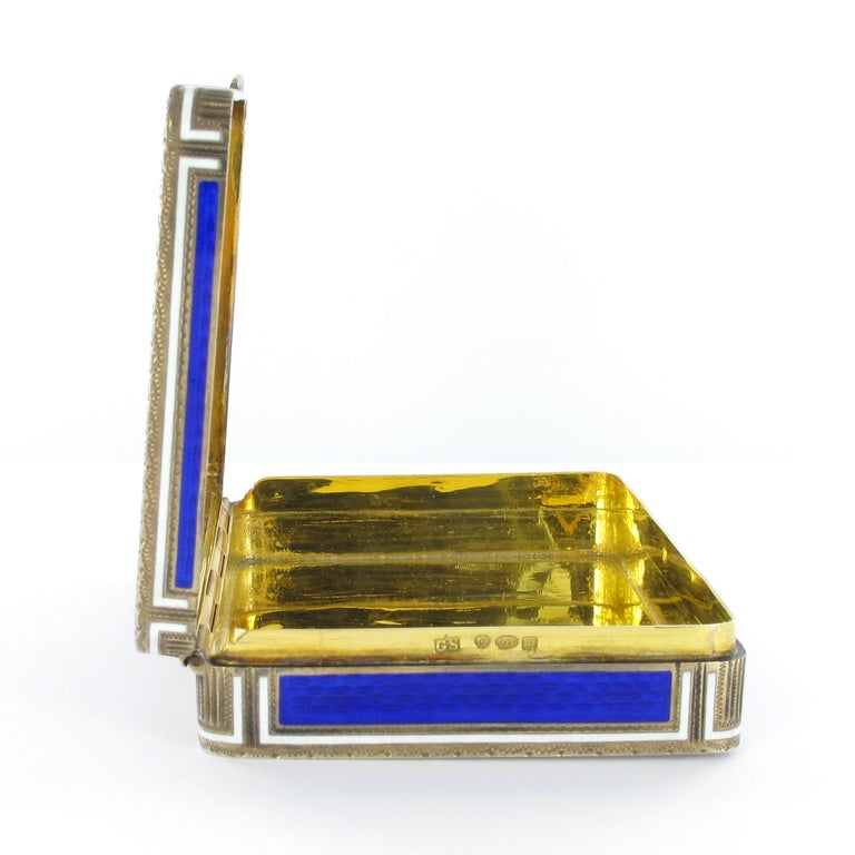 Antique Sterling Silver, Gold-Plated Box with Enamel Painting at 1stDibs