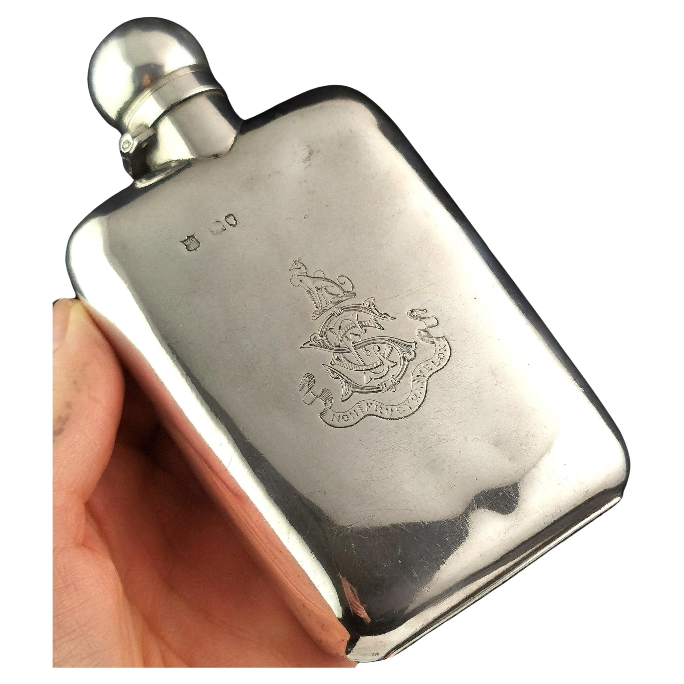 1930s Chinese Silver Hip Flask For Sale at 1stDibs