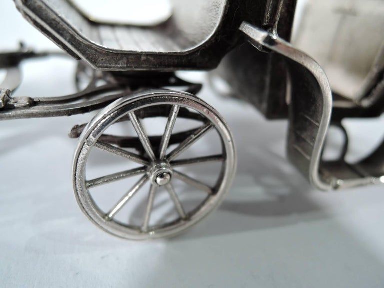 Antique Sterling Silver Horse-Drawn Brougham Carriage For Sale at ...