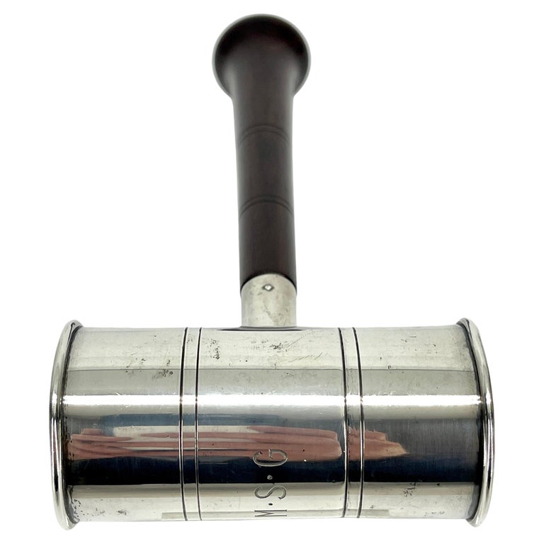 Antique Sterling Silver Jigger with Teak Handle, circa 1930''s For Sale ...
