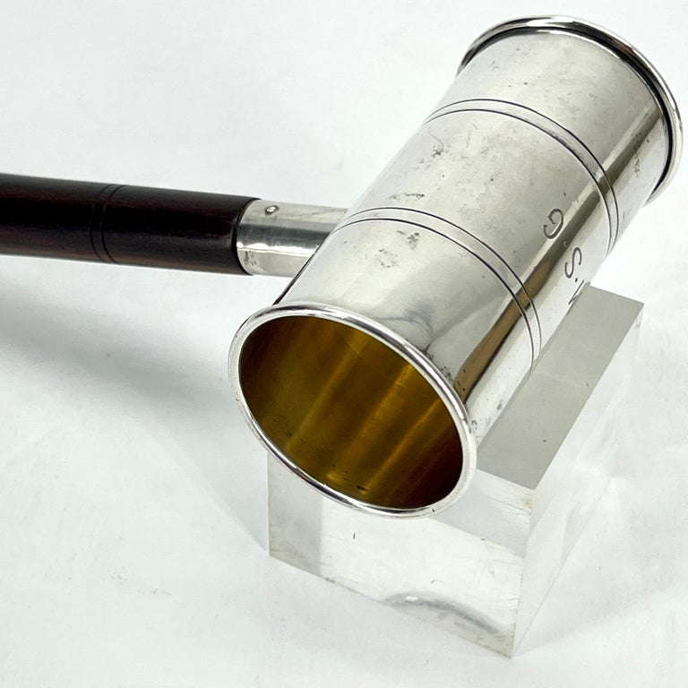 Antique Sterling Silver Jigger with Teak Handle, circa 1930''s For Sale ...