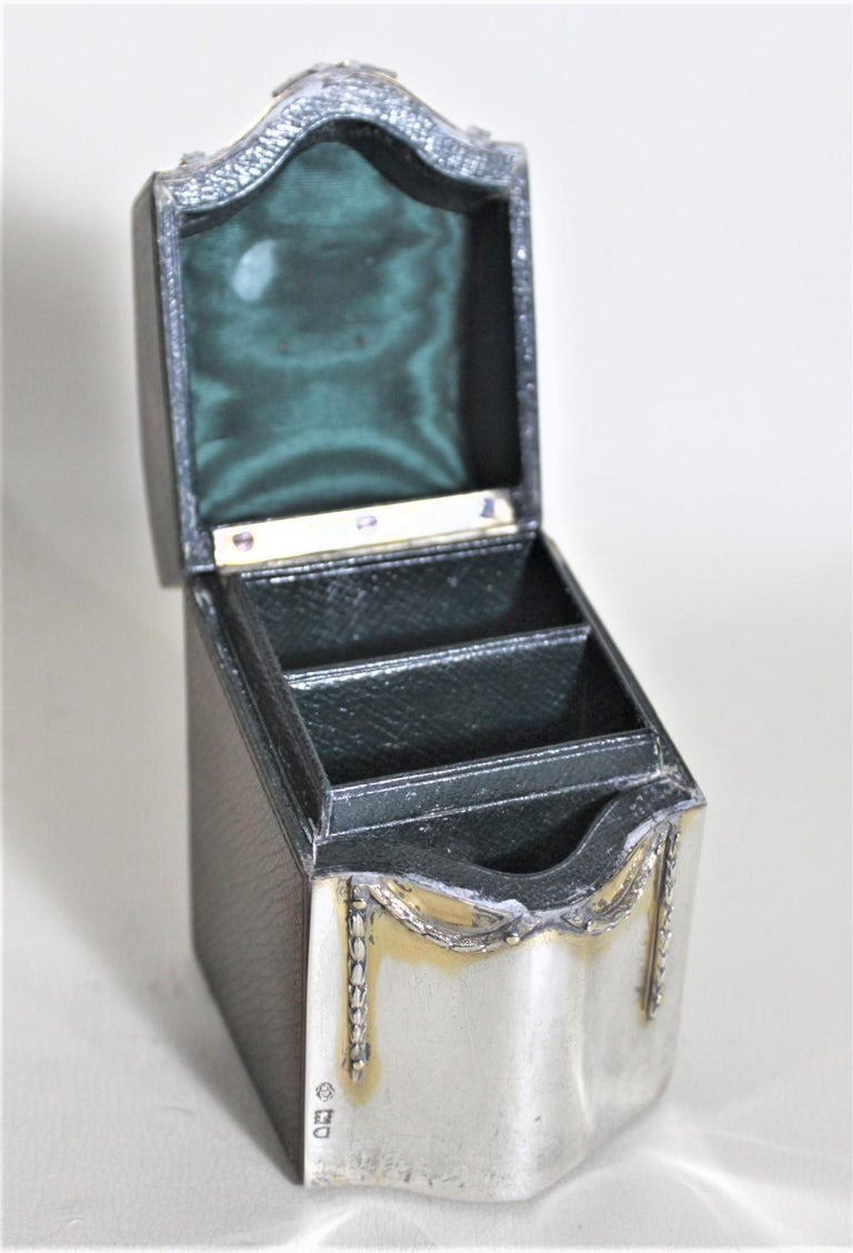 Antique Sterling Silver and Leather Miniature Knife Holder Styled ...