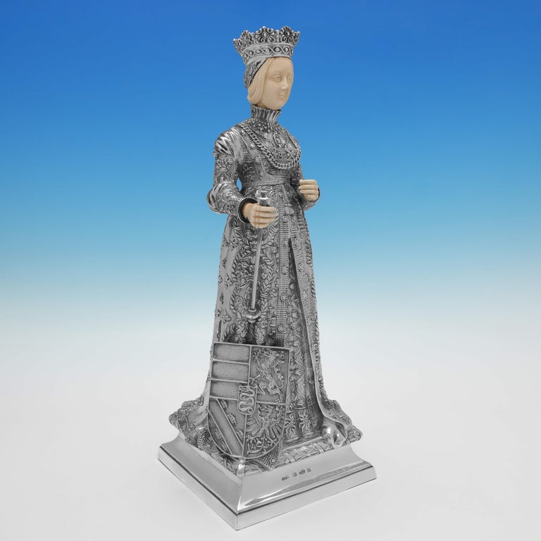 Antique Sterling Silver Models of King Arthur and Maria Bianca Sforza ...