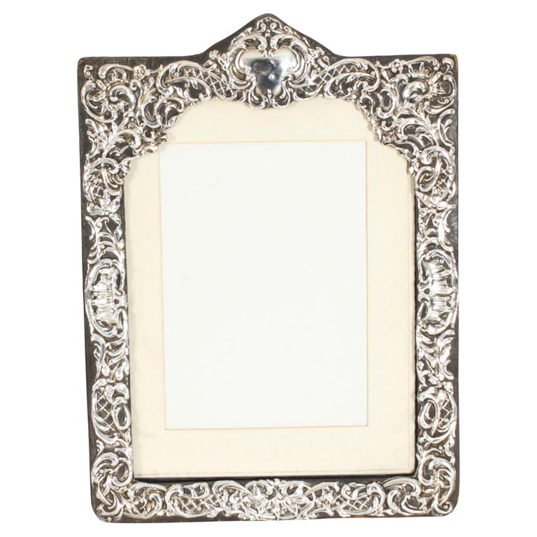 Antique Sterling Silver Photo Frame Dated 1902 27x20cm at 1stDibs