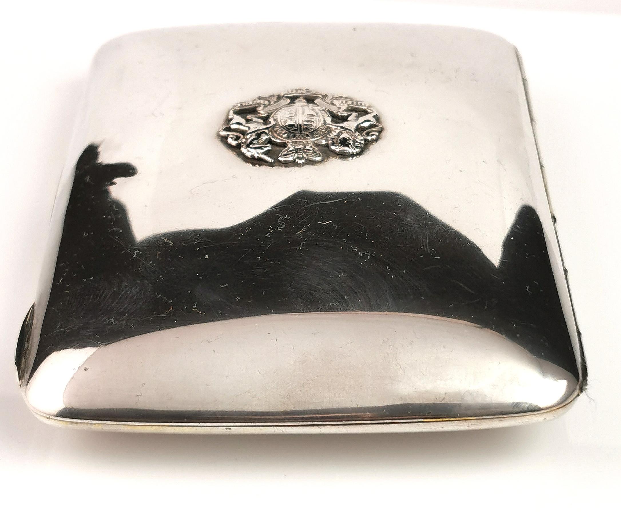 Antique Sterling Silver Presentation Cigar Case, Royal Crest For Sale ...