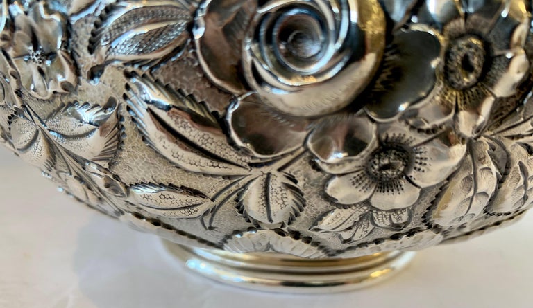 Antique Sterling Silver Repoussé Bowl at 1stDibs