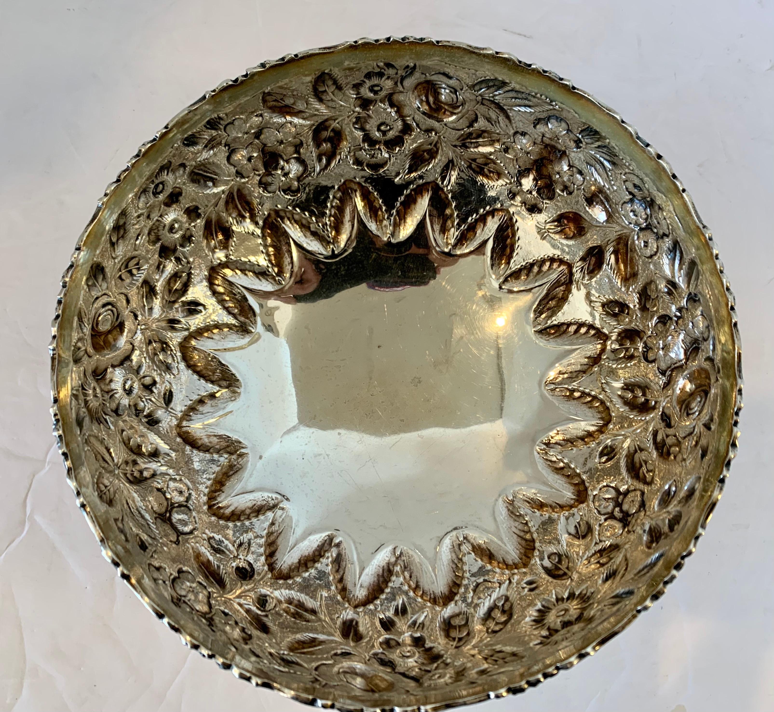 Antique Sterling Silver Repoussé Bowl at 1stDibs | repousse bowl