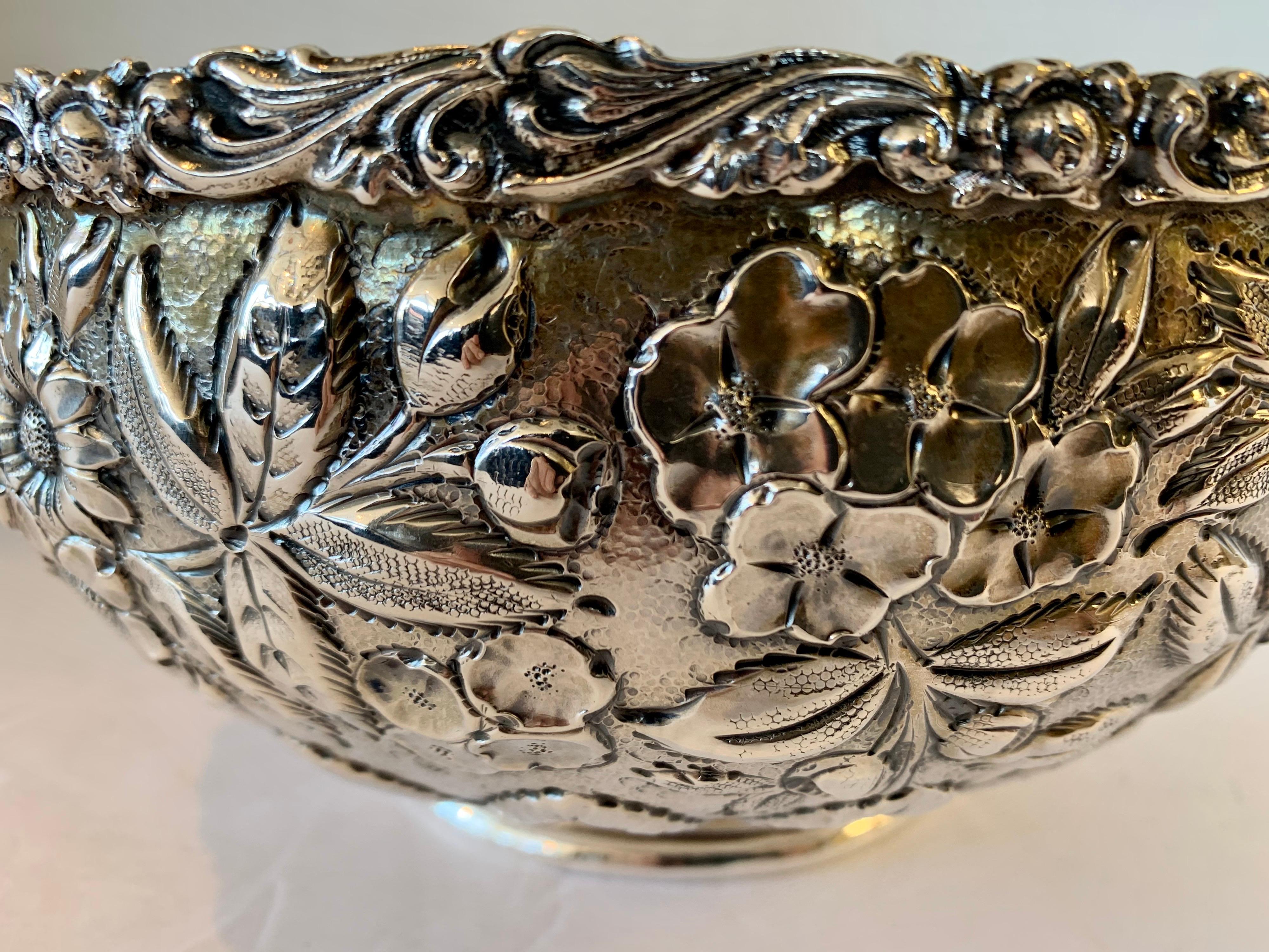 Antique Sterling Silver Repoussé Bowl at 1stDibs | repousse bowl