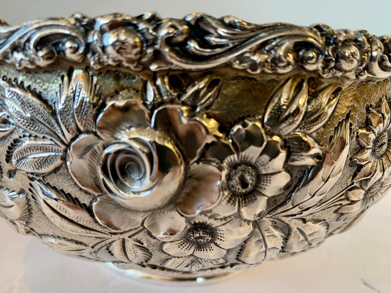 Antique Sterling Silver Repoussé Bowl at 1stDibs