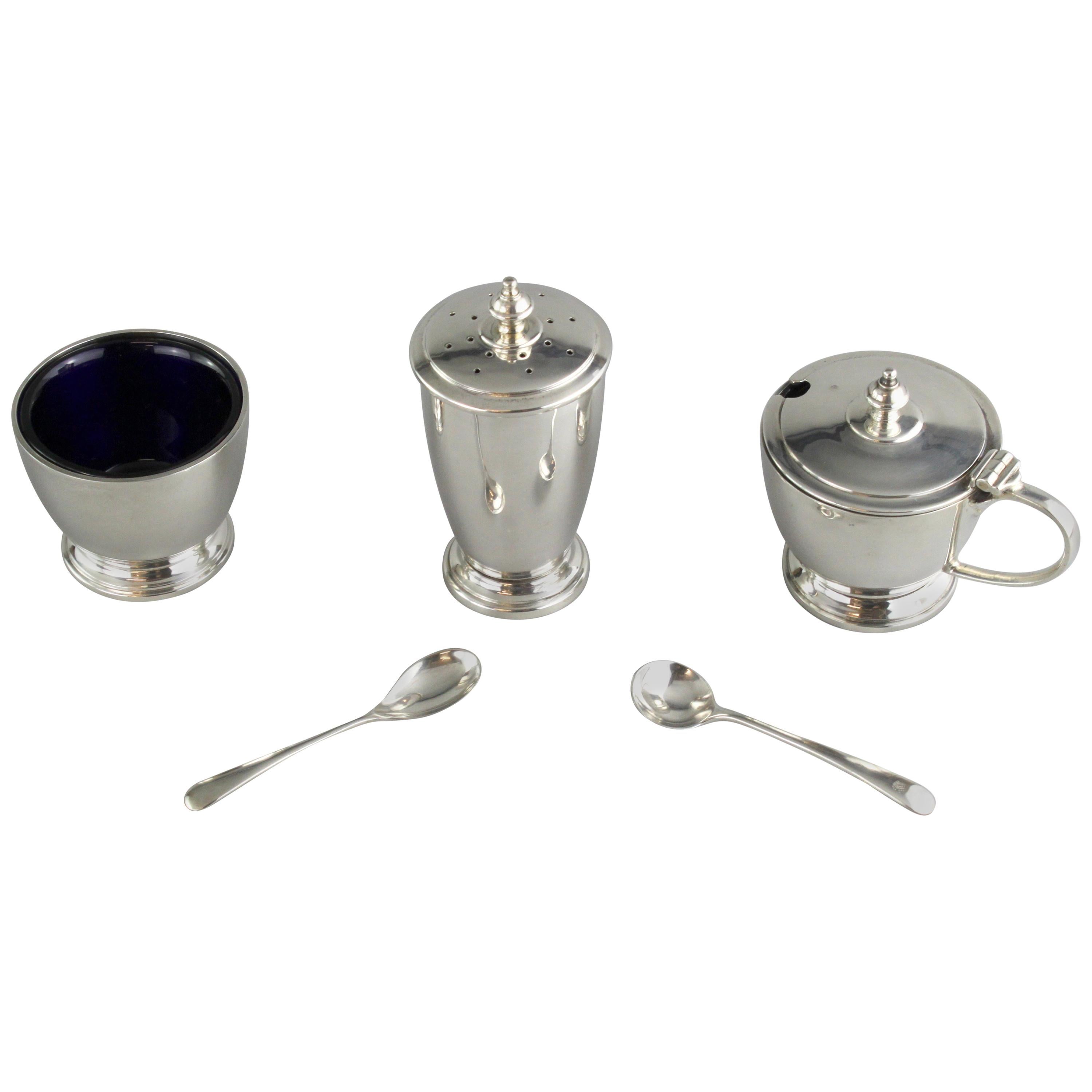 Antique Sterling Silver Salt and Pepper Set by Levi and Salaman at 1stDibs