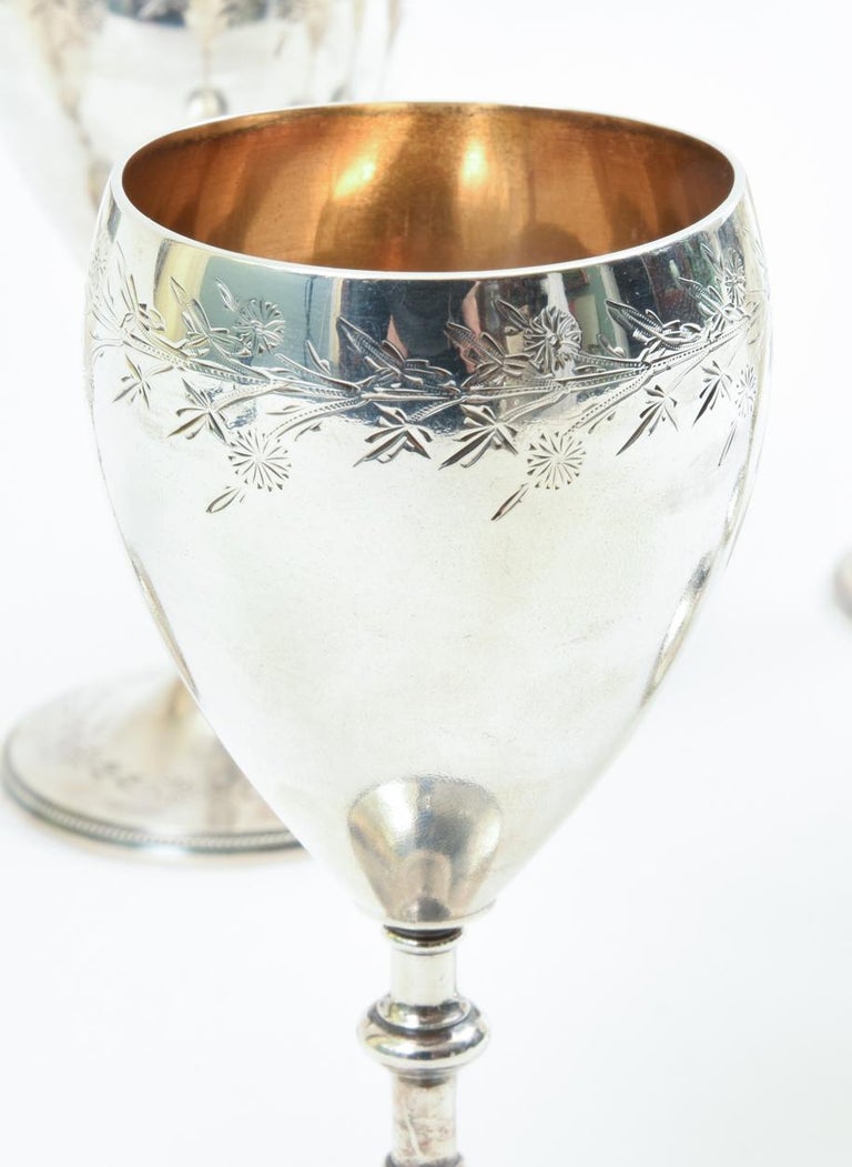 Antique Sterling Silver Set Six Barware Drinking Cups For Sale at ...