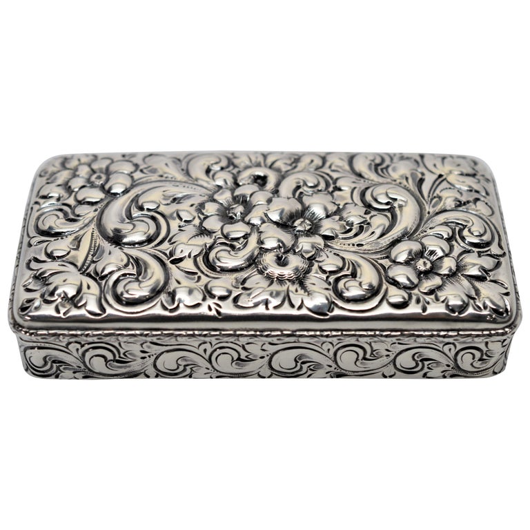 Antique Sterling Silver Snuff Box at 1stDibs