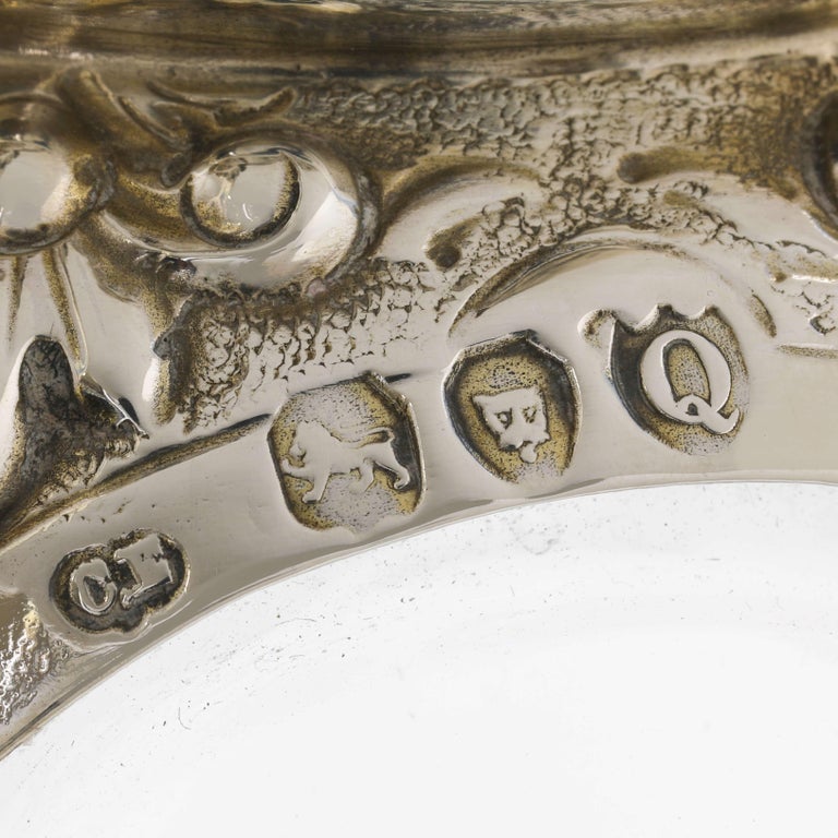 Antique Sterling Silver and Stourbridge 'Rock Crystal' by Thomas Webb ...