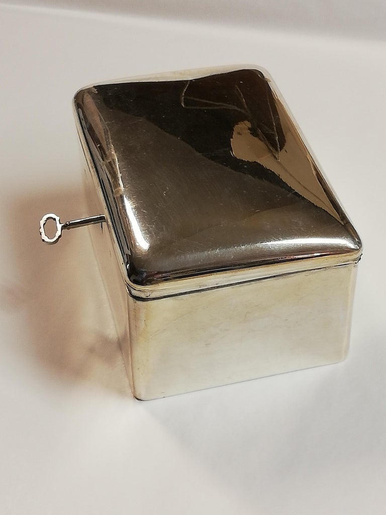 Antique Sterling Silver Sugar Box For Sale at 1stDibs