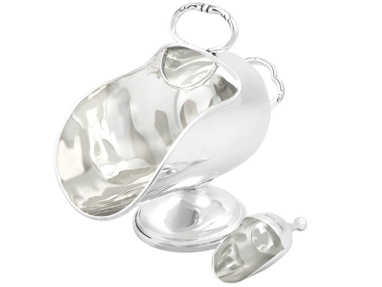 Antique Sterling Silver Sugar Scuttle For Sale at 1stDibs