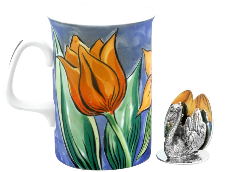 Antique Sterling Silver Swan Menu / Card Holders For Sale at 1stDibs