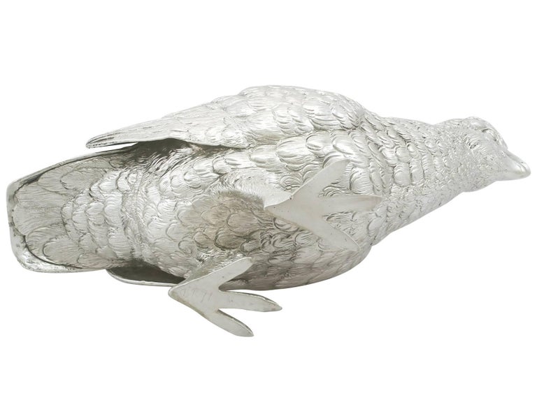 Antique Sterling Silver Table Birds, 1938 at 1stDibs