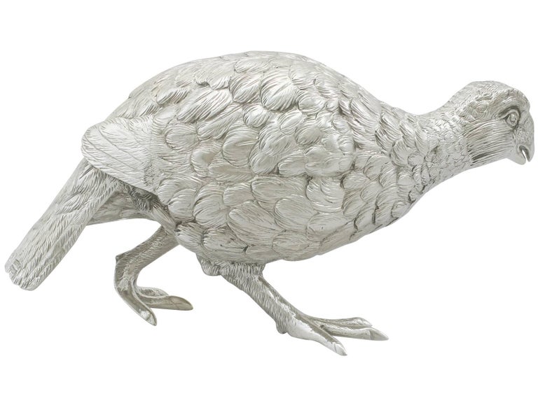 Antique Sterling Silver Table Birds, 1938 at 1stDibs