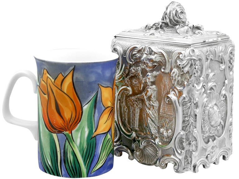 Antique Sterling Silver Tea and Sugar Cadies For Sale at 1stDibs