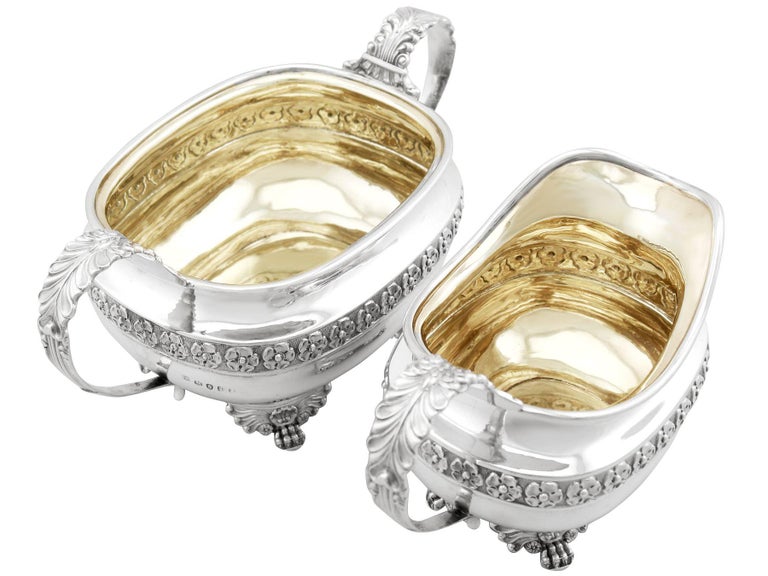 Antique Sterling Silver Three-Piece Tea Service in the Regency Style ...