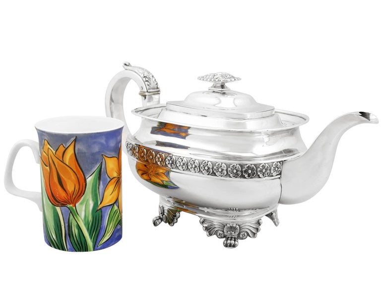 Antique Sterling Silver Three-Piece Tea Service in the Regency Style ...