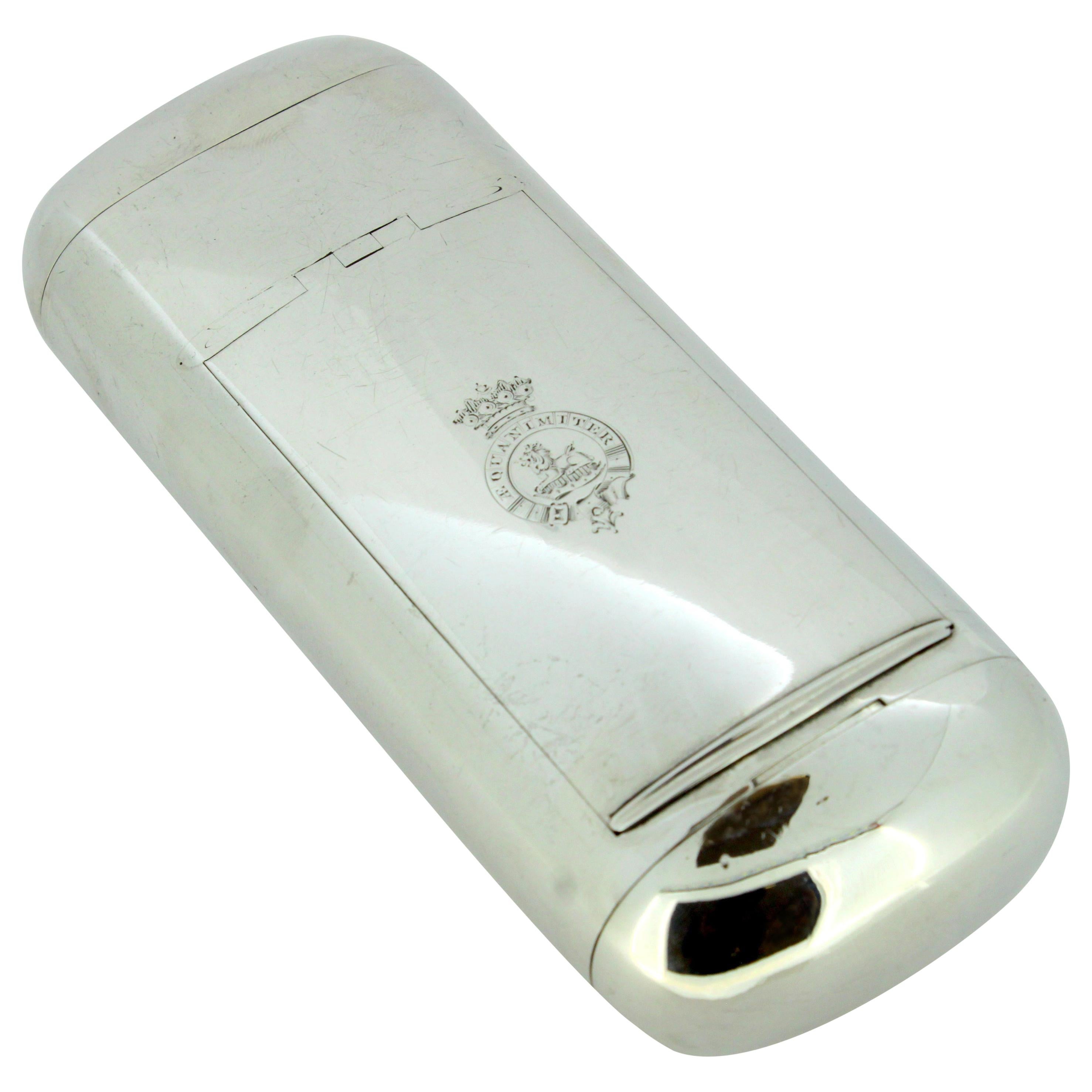 Antique Victorian Sterling Silver Cigar Case For Sale at 1stDibs