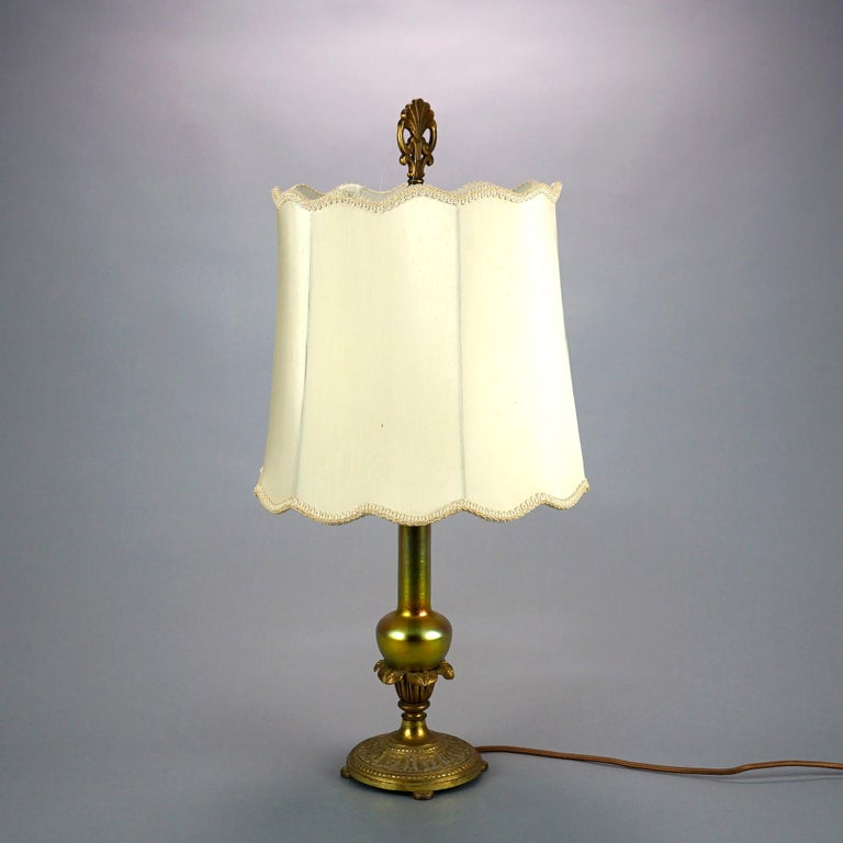 Antique Steuben Aurene Art Glass Table Lamp, circa 1920 For Sale at 1stDibs
