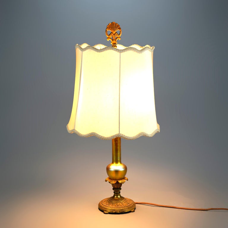 Antique Steuben Aurene Art Glass Table Lamp, circa 1920 For Sale at 1stDibs