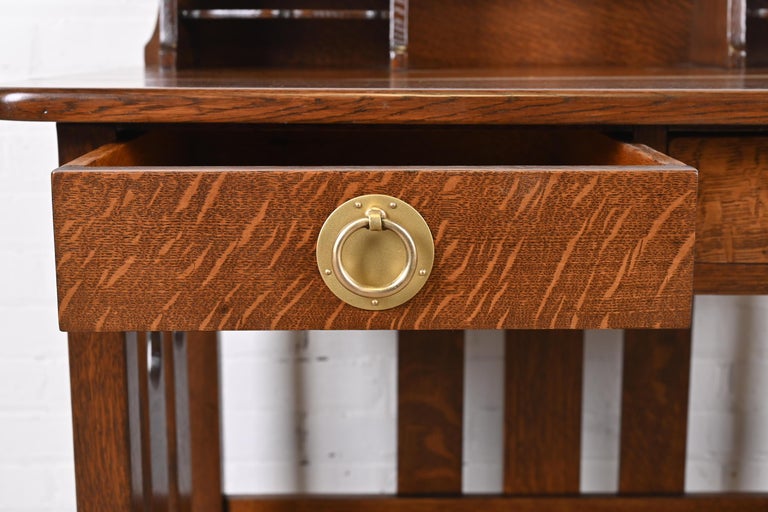 Antique Stickley Brothers Mission Oak Arts and Crafts Writing Desk ...