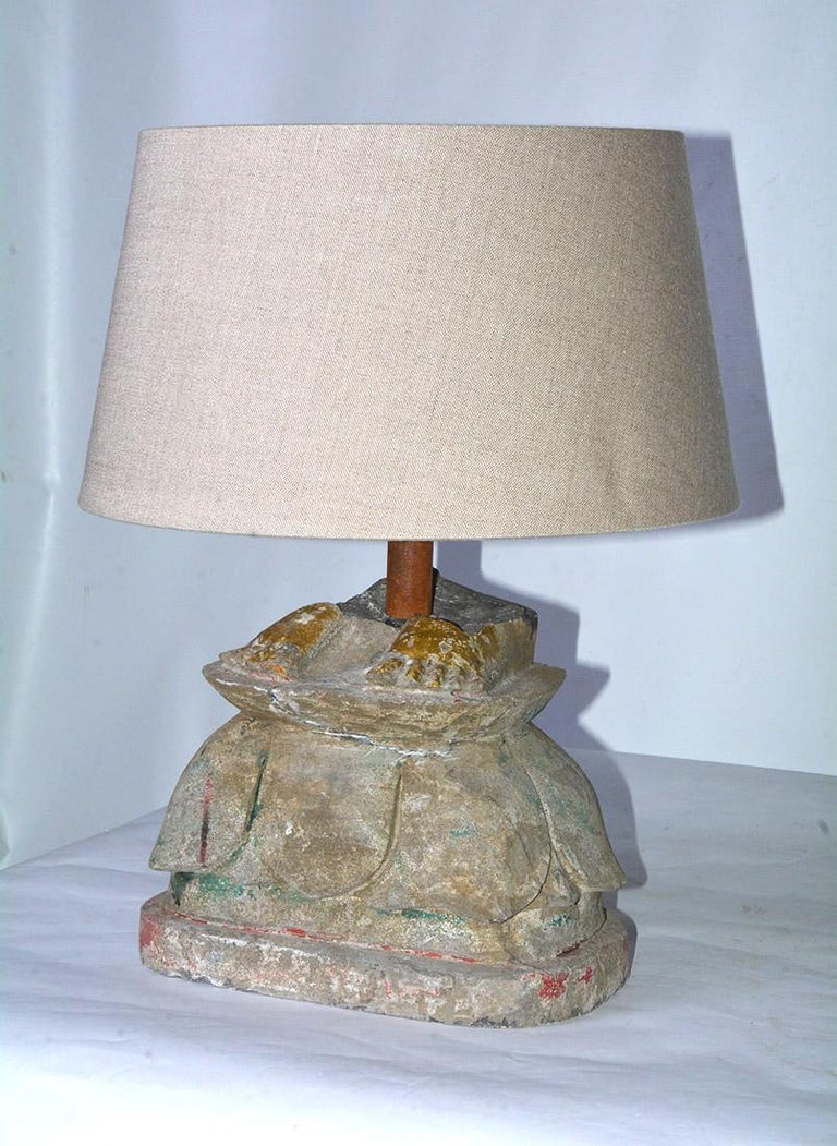 Antique Stone Base Lamps, Feet of Buddha Statues For Sale at 1stDibs