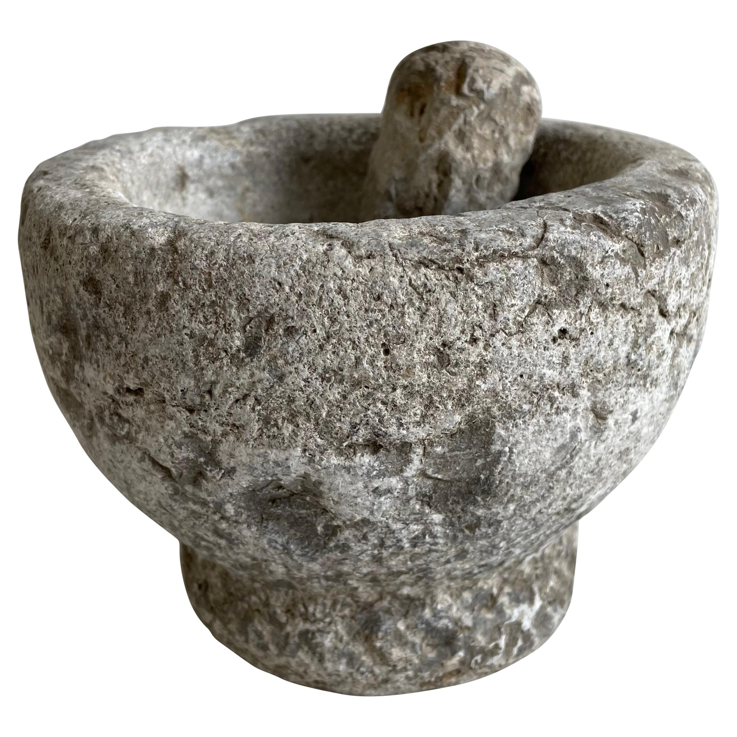 Antique Stone Mortar and Pestle Bowl Set at 1stDibs