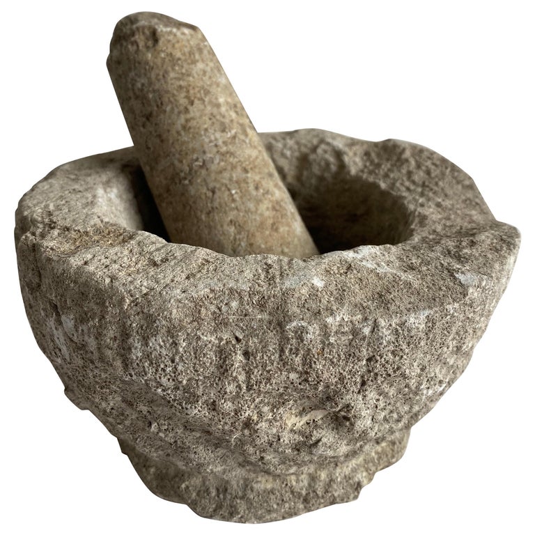 Antique Stone Mortar and Pestle Set at 1stDibs