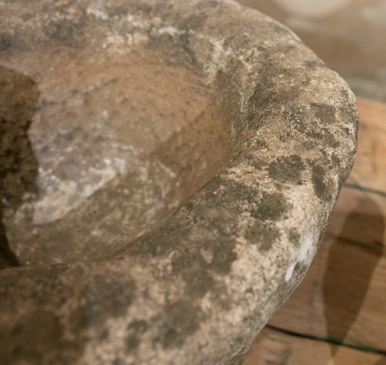 Antique Stone Mortar with Mallet at 1stDibs