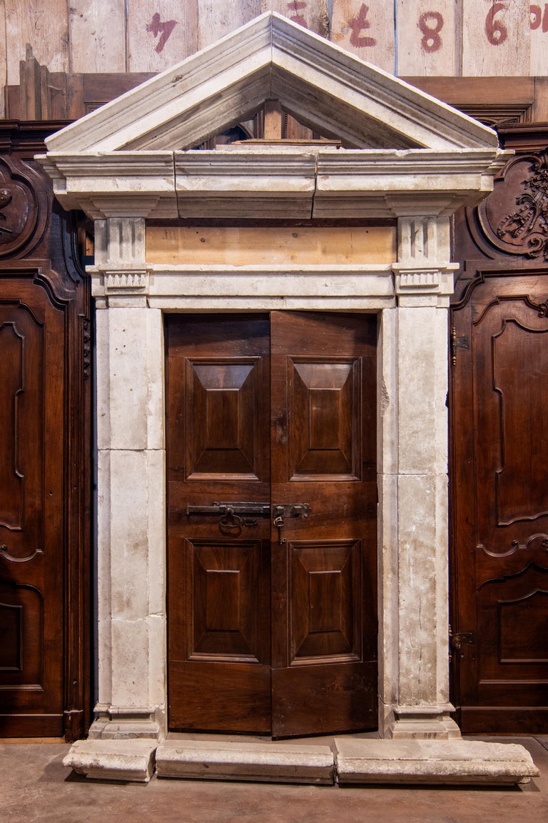 Antique Stone Portal, Original Tympanum and Threshold, 16th Century ...