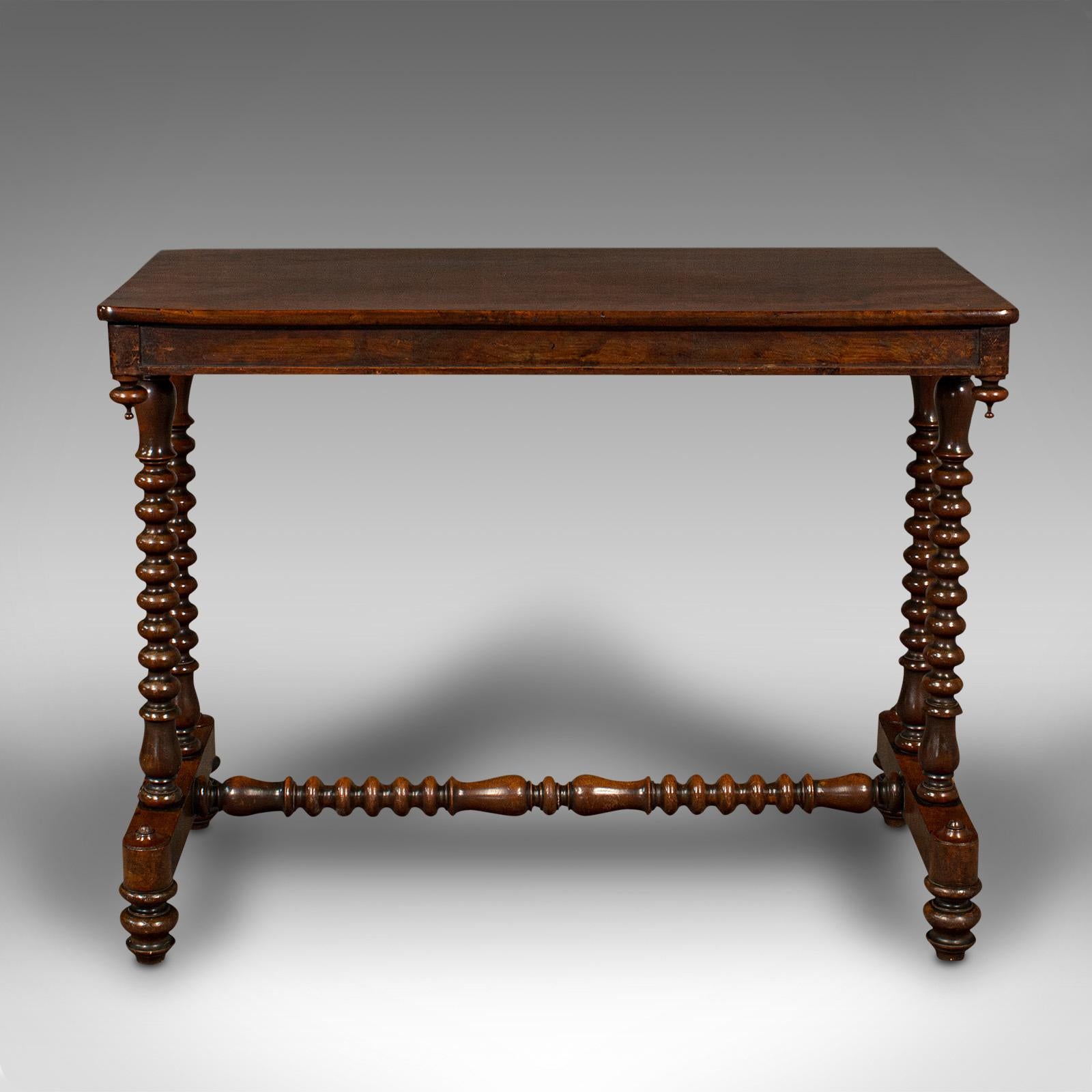 Antique Stretcher Table, English, Side, Bobbin Turned, Gothic ...