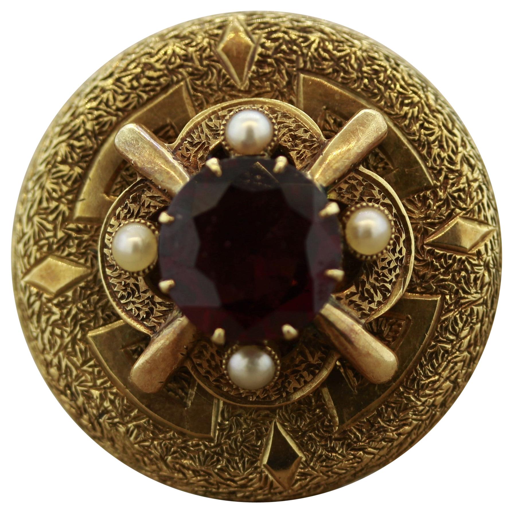 Amethyst Seed Pearl Yellow Gold "Transitional Antique" Ring at 1stDibs ...