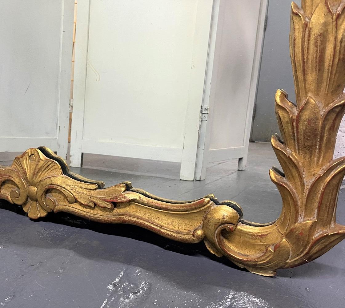 Antique Style Gold Gilt Mirror on Carved Wooden Frame at 1stDibs