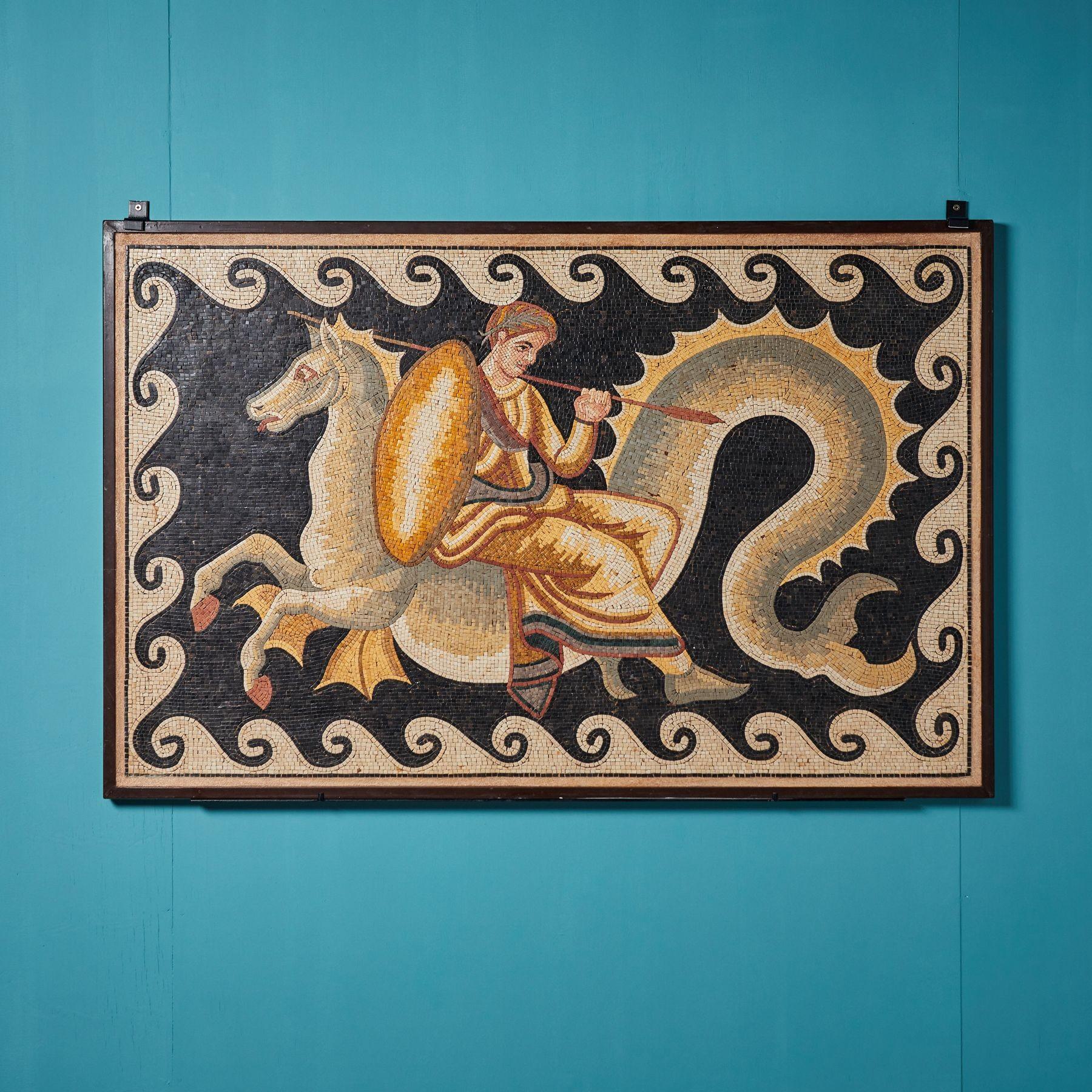 Antique Style Greek Mosaic Depicting Thetis For Sale at 1stDibs