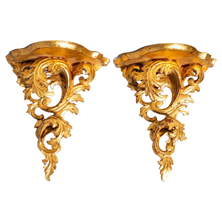 Antique Style Mid-20th Century Carved Giltwood Scrolling Acanthi Wall ...