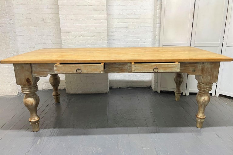 Antique Style Pine Farm Table For Sale at 1stDibs
