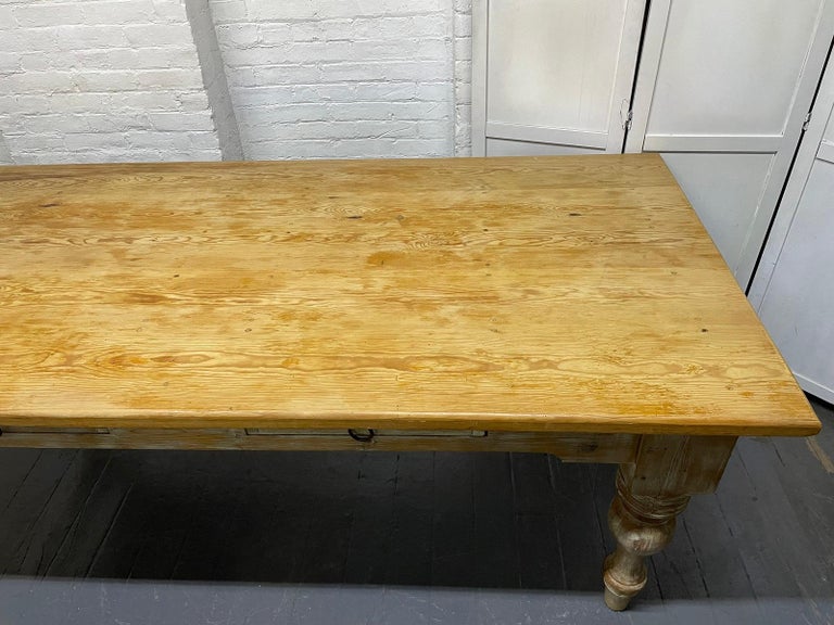 Antique Style Pine Farm Table For Sale at 1stDibs
