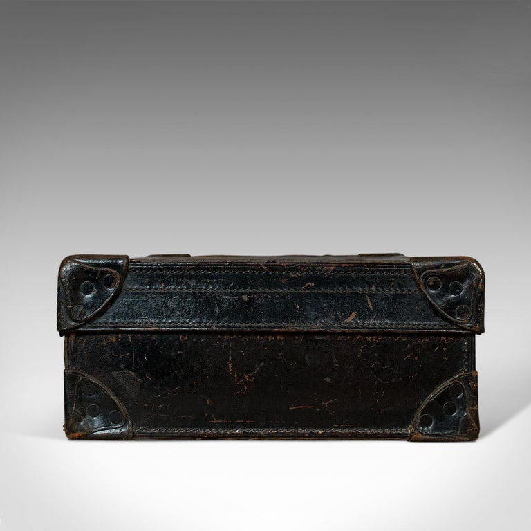 Antique Suitcase, English, Leather, Travel, Salesman, Officer, Case ...