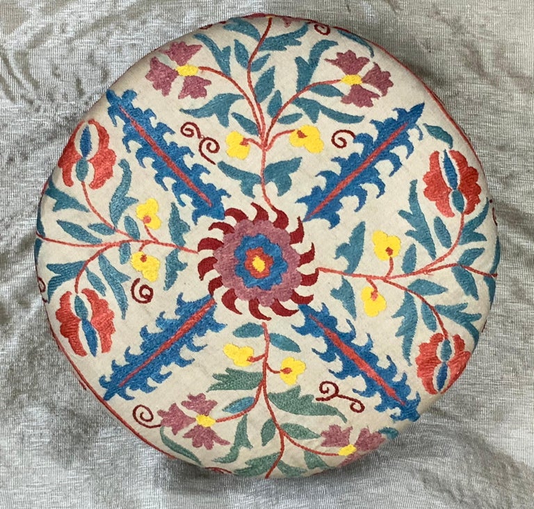 Antique Suzani Foot Stool at 1stDibs