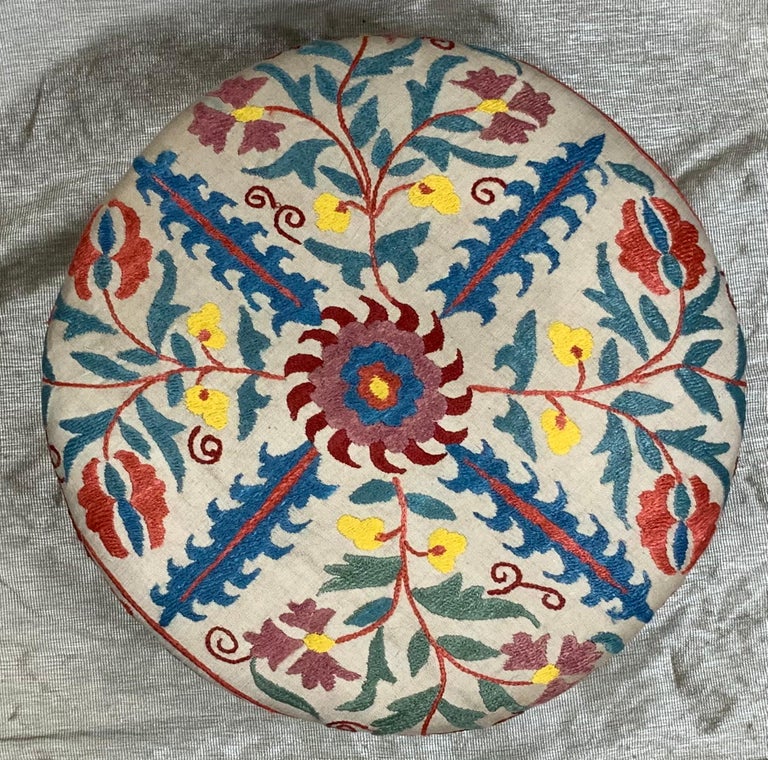 Antique Suzani Foot Stool at 1stDibs