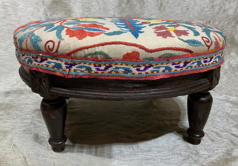 Antique Suzani Foot Stool at 1stDibs