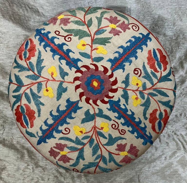 Antique Suzani Foot Stool at 1stDibs
