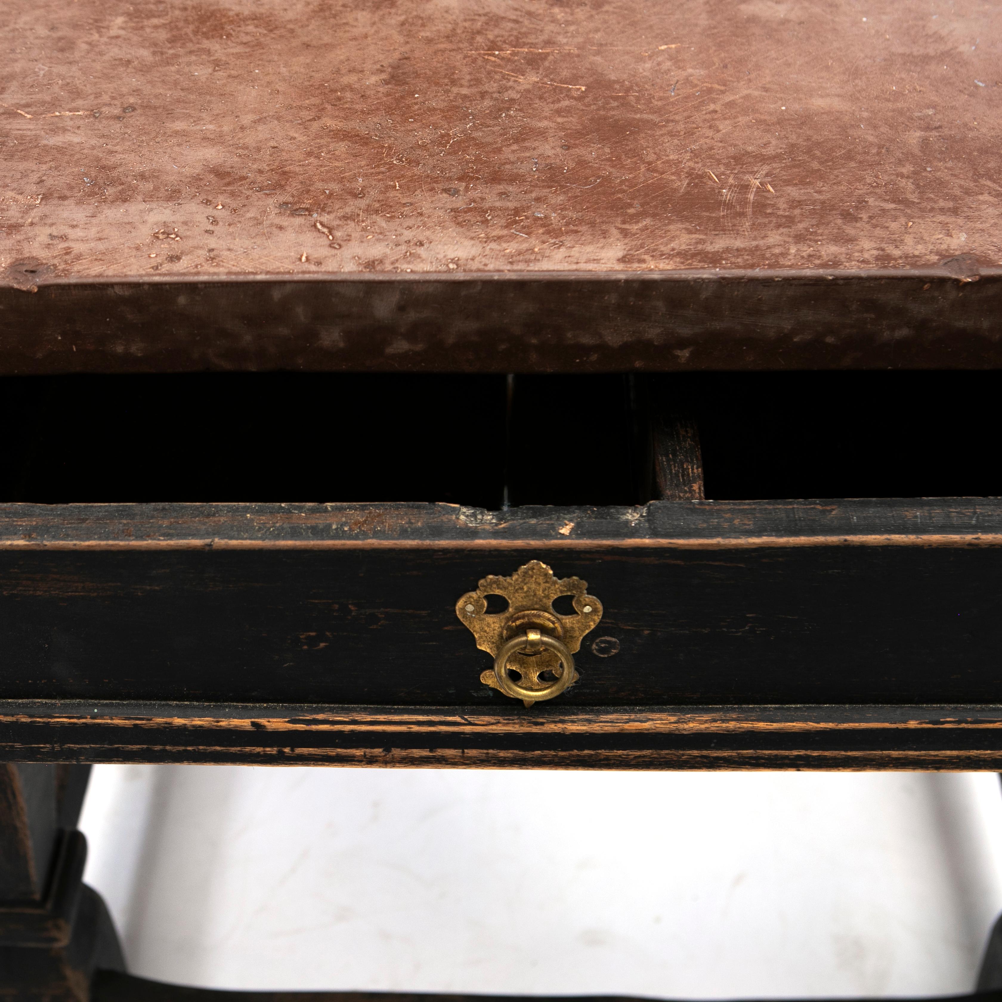 Swedish Baroque Table with Limestone Top For Sale at 1stDibs